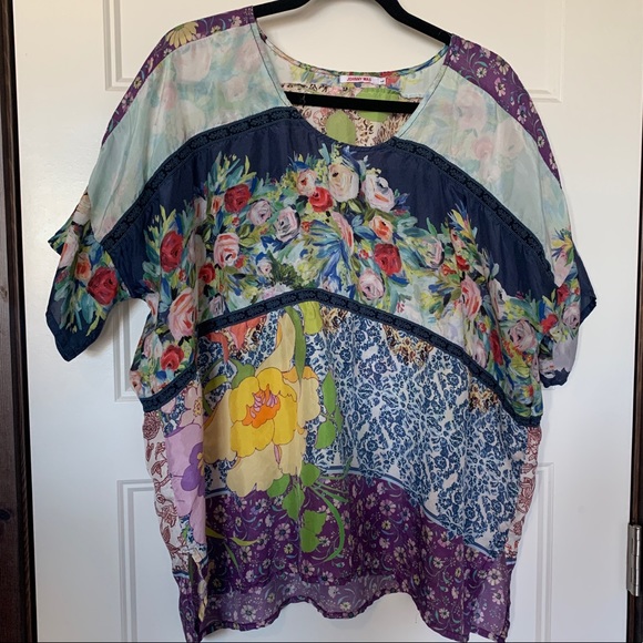 Johnny Was | Tops | Johnny Was Silk Top | Poshmark